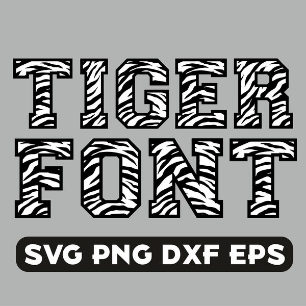 Tiger Font Svg - Etsy