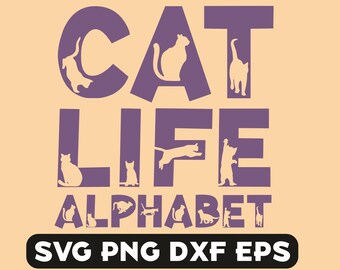 Cat Letters Svg - Etsy