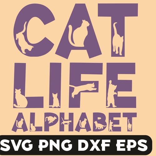 Cat Svg Cat Font Kitten Svg Cute Cat Silhouette Pet Font - Etsy