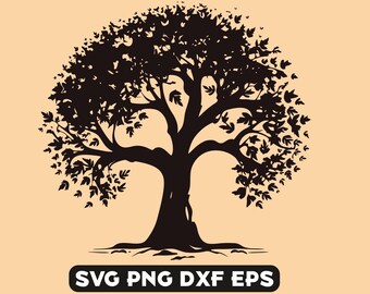 Fall Tree Svg Tree Silhouette Vector Tree Cut File - Etsy