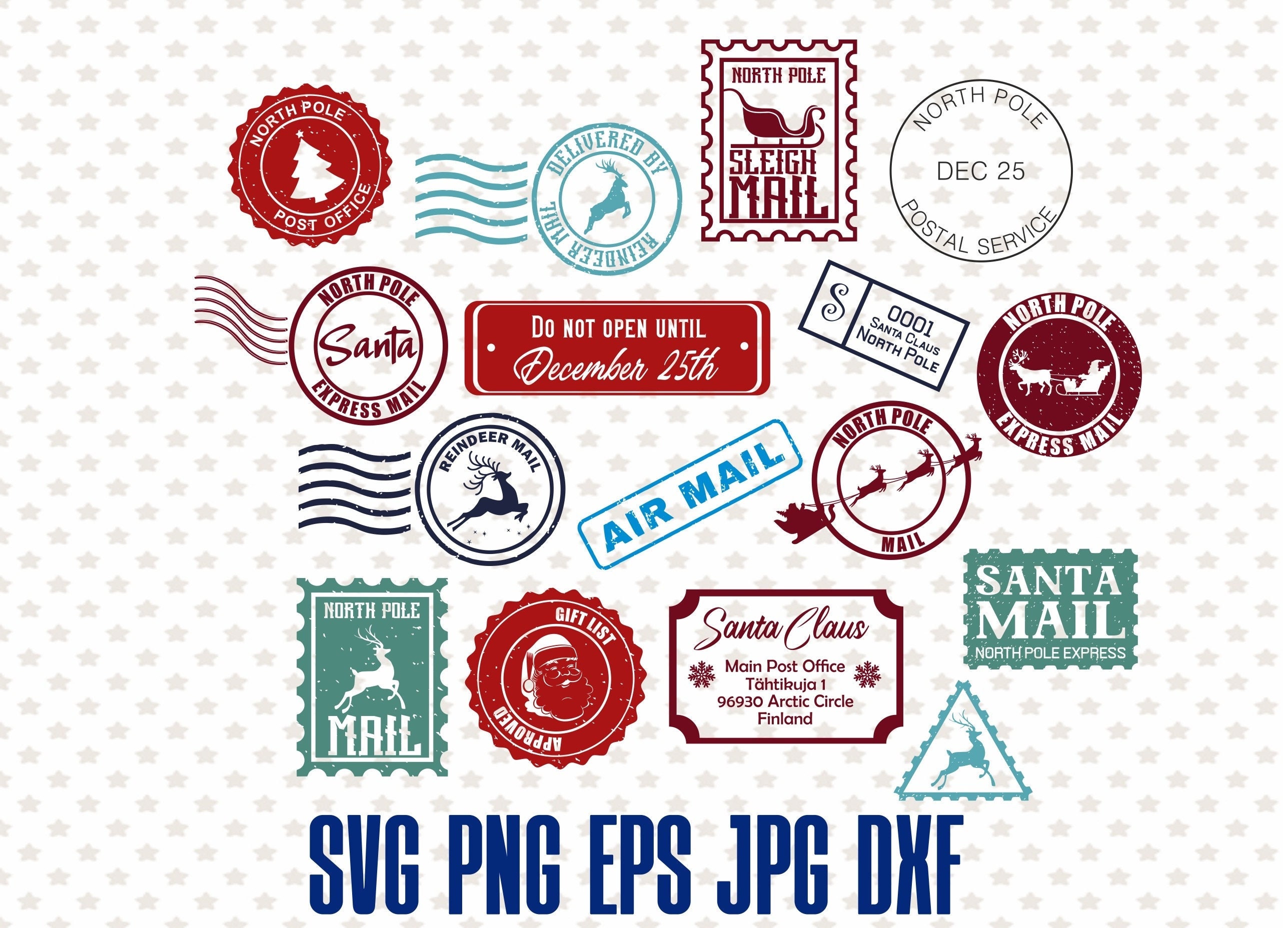 Santa Claus North Pole Stamp