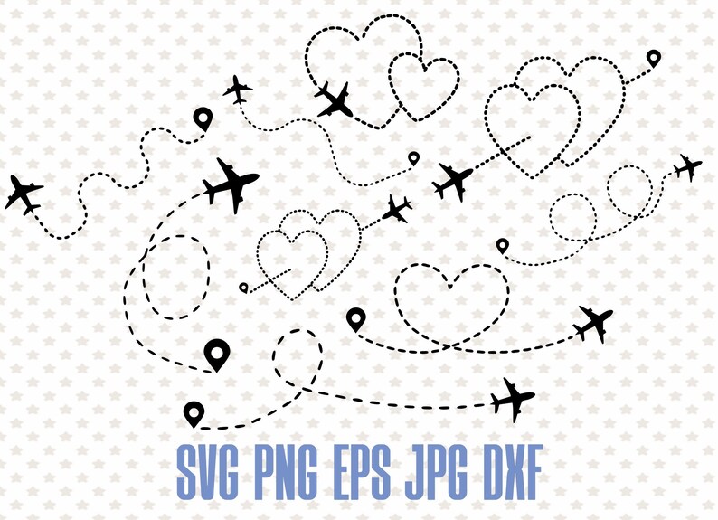Svg avión, silueta de avión, svg avión, avión punteado línea svg ...