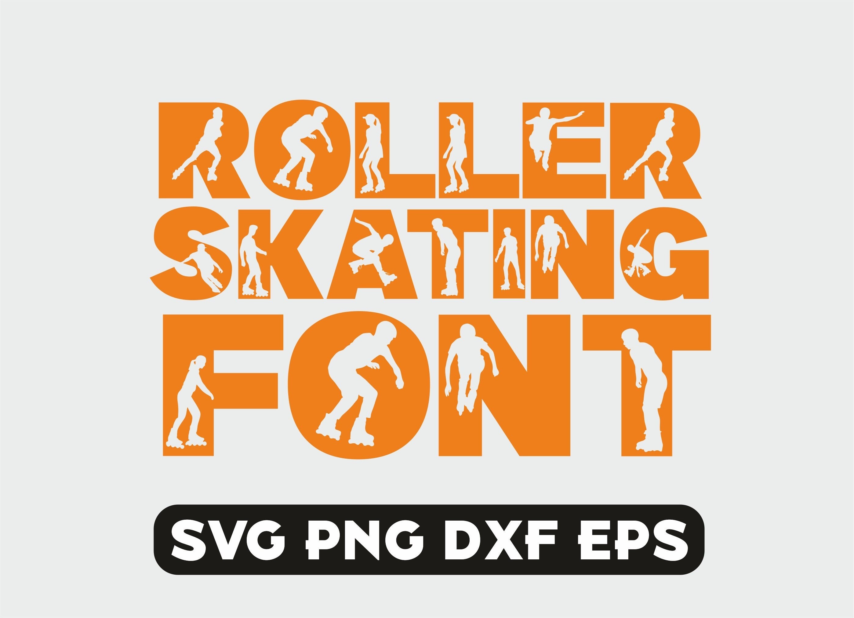 Roller Skating Svg, Roller Skater Font, Roller Svg, Skating Font, Speed ...