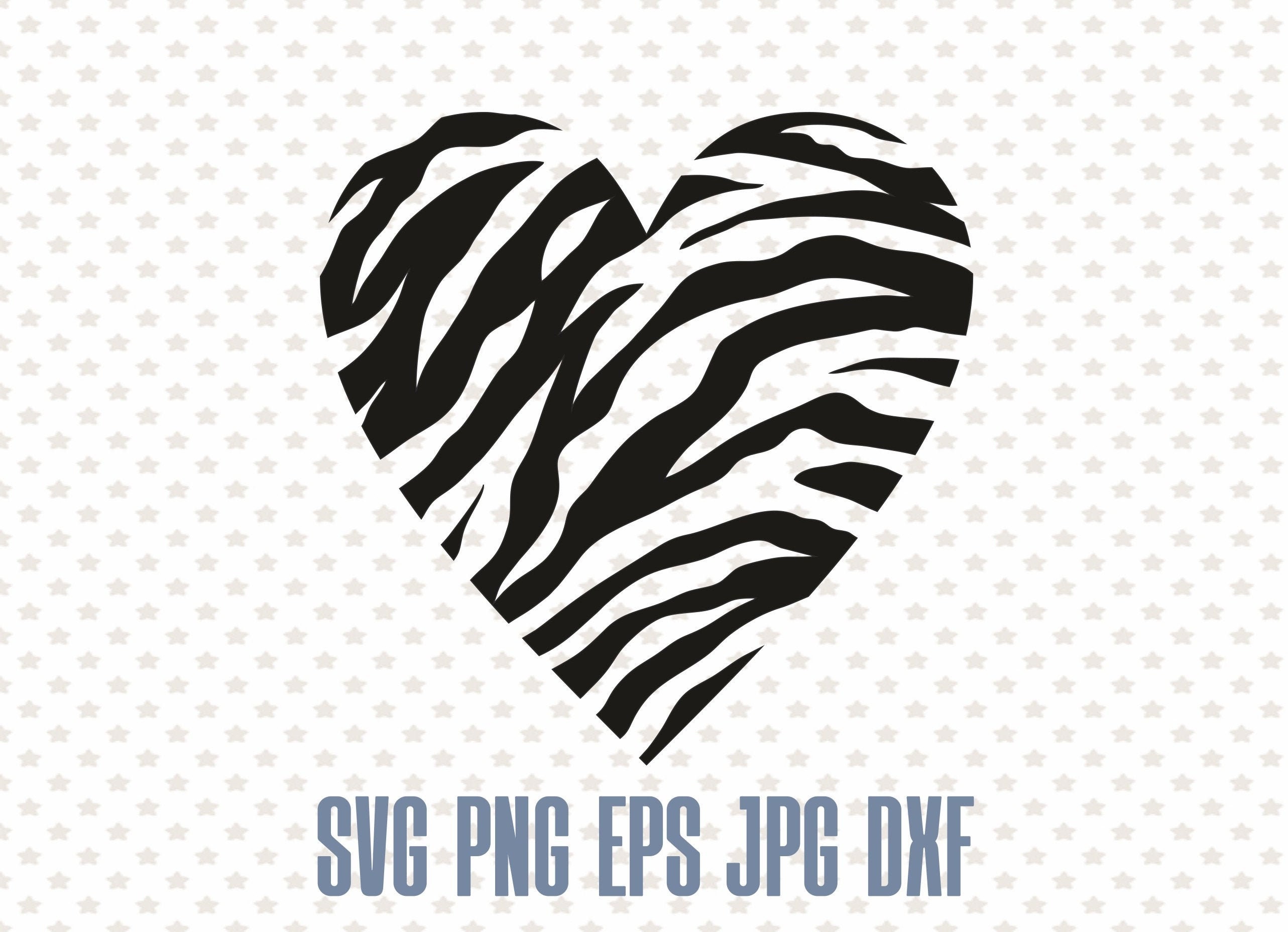 Tiger Heart Svg Wild Animal Print Heart Silhouette Wild - Etsy
