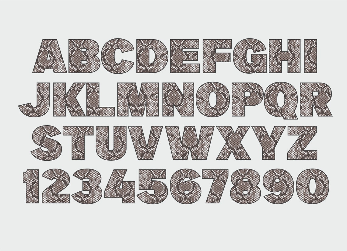 Snake Font Snake Svg Snake Skin Pattern Animal Font Wild - Etsy