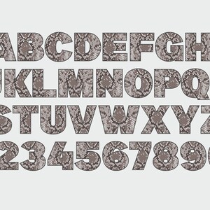 Snake Font, Snake Svg, Snake Skin Pattern, Animal Font, Wild Animals ...