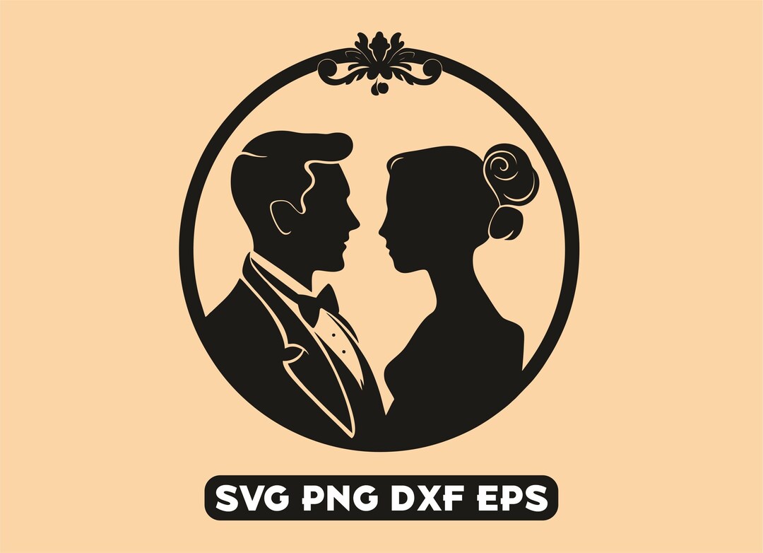 Wedding Svg, Couple Silhouette, Bride and Groom Svg, Newlyweds Svg ...