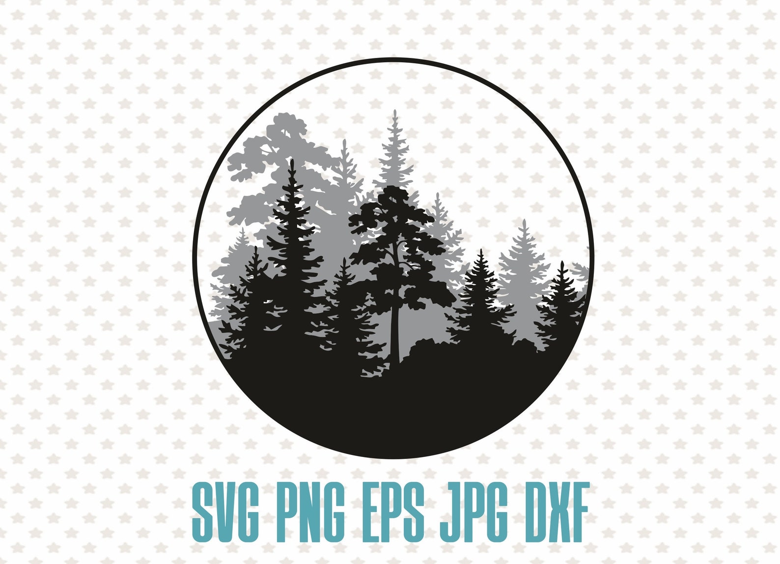 Forest Svg Design Vector Woods Silhouette Camping Mountain - Etsy