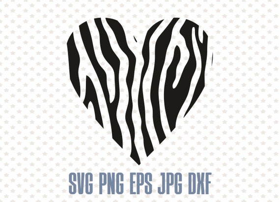Zebra heart svg wild animal print heart silhouette wild | Etsy