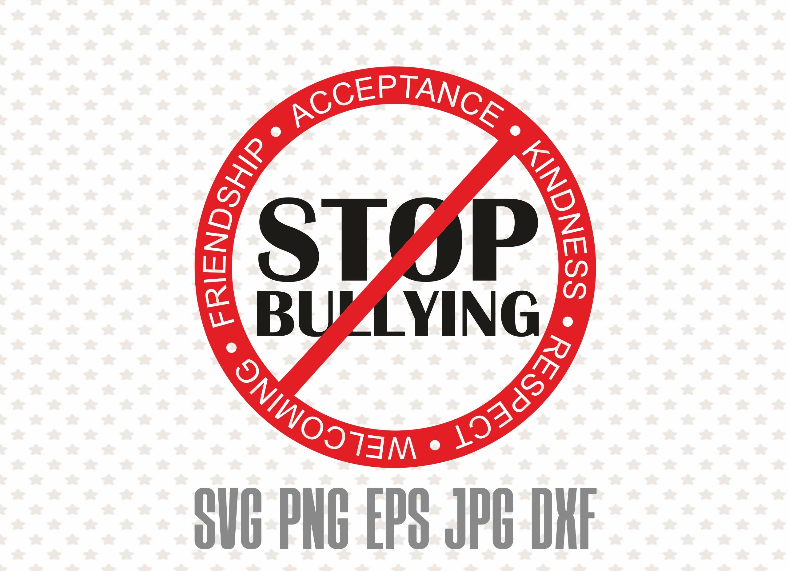 Stop bullying svg design vector anti bullying cut file | Etsy
