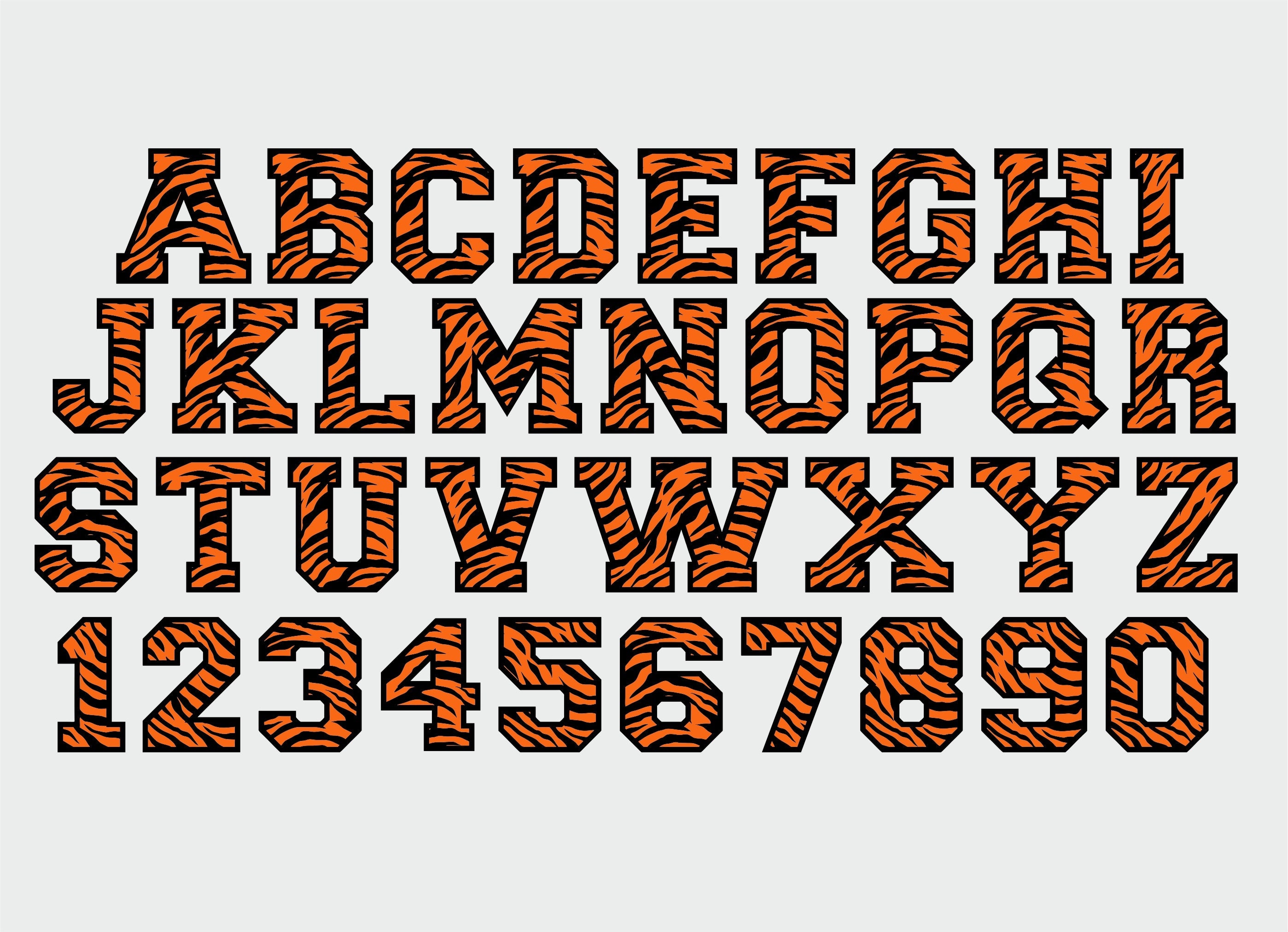 tiger alphabet svg Alphabet cut files for cricut Tiger numbers svg ...