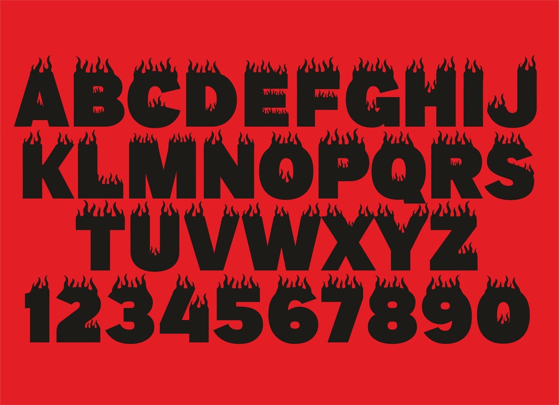 Fire Flame Svg Fire Svg Fire Font Flame Font Firefighter - Etsy