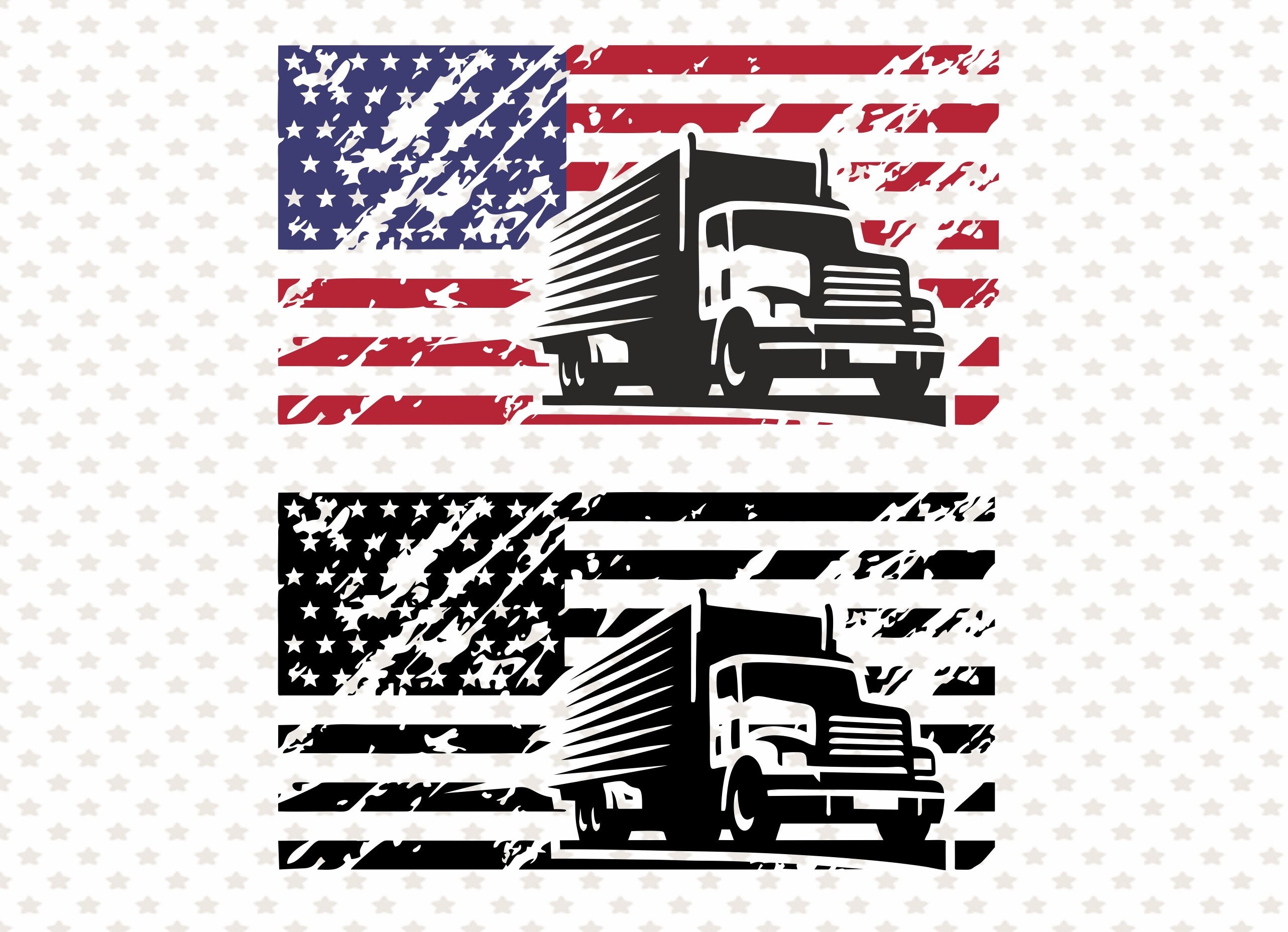 Us Trucker Flag Svg Digital Truck Driver Print Semi Truck - Etsy