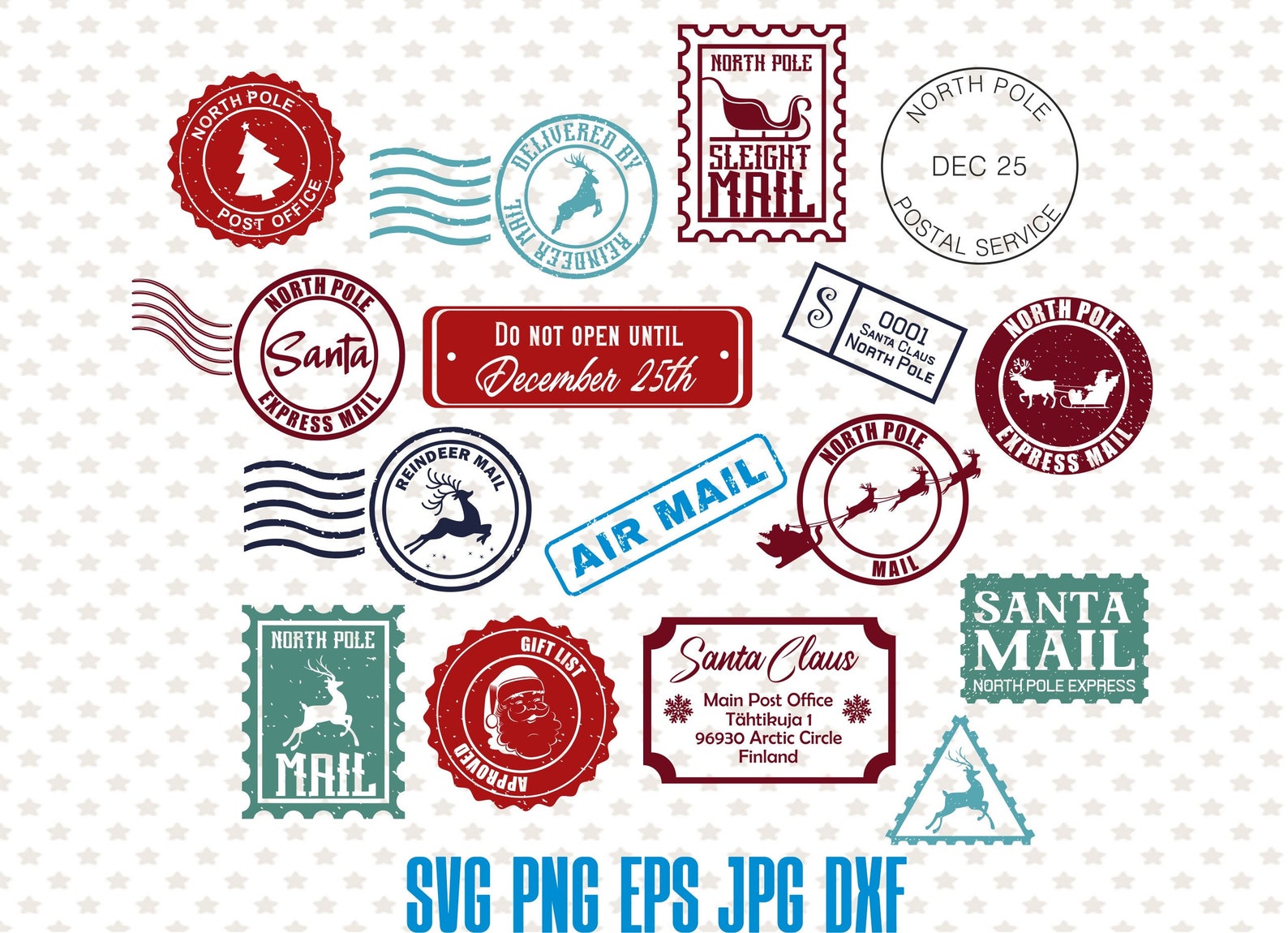 North pole express svg Santa mail vector printable design | Etsy