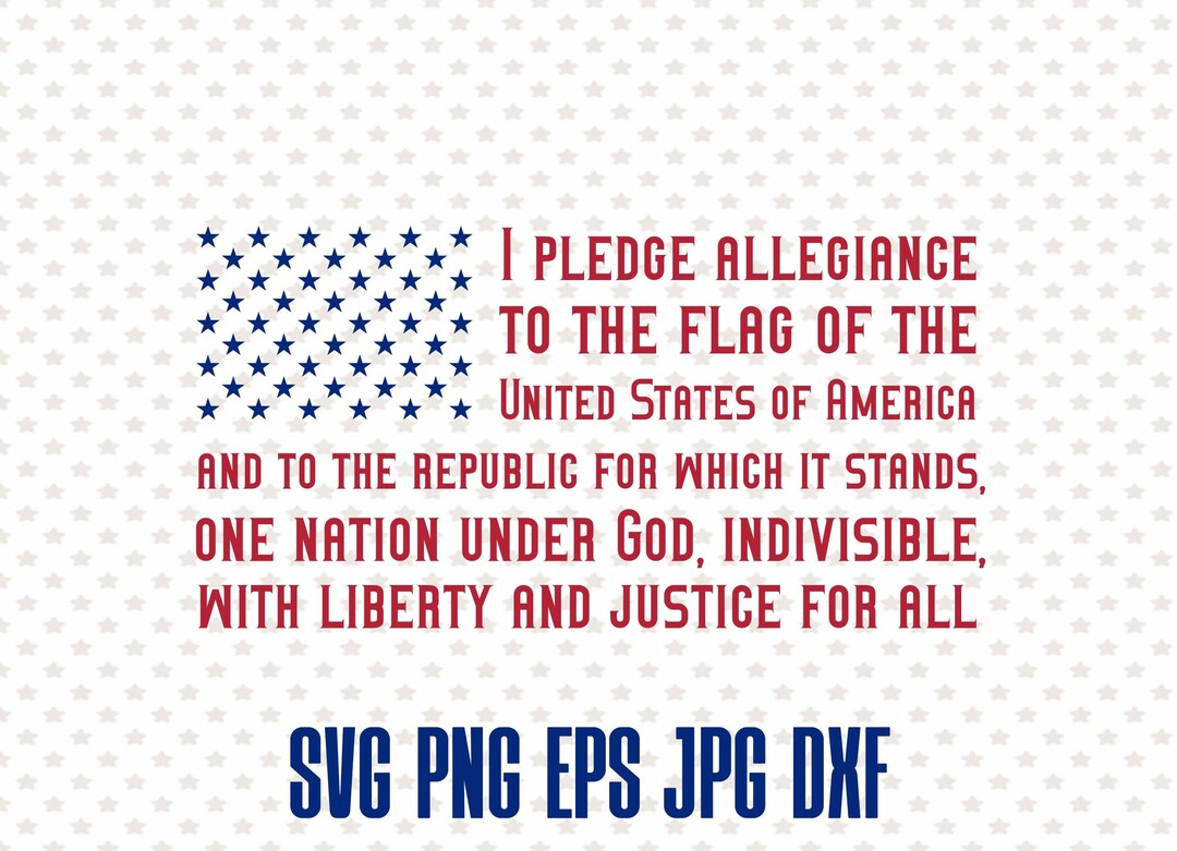 The Pledge of Allegiance Svg Design, Vector American Flag, Patriotic ...