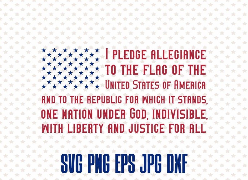 The Pledge of Allegiance Svg Design Vector American Flag - Etsy