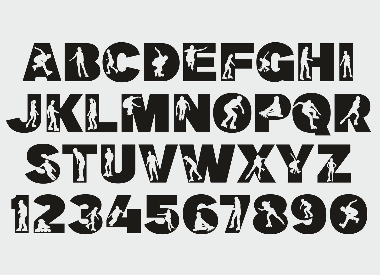 Roller Skating Svg Roller Skater Font Roller Svg Skating - Etsy