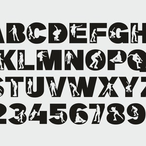 Roller Skating Svg, Roller Skater Font, Roller Svg, Skating Font, Speed ...