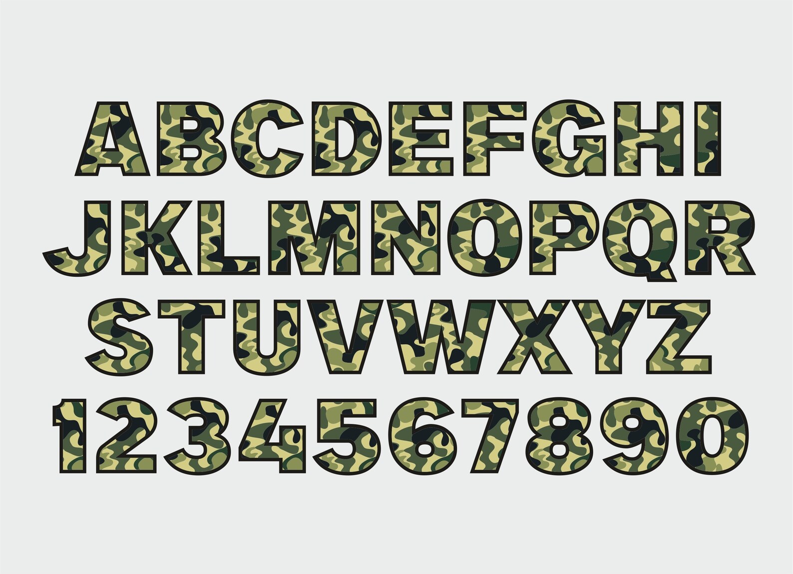 Camouflage Font Army Svg Military Svg Military Font - Etsy