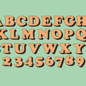Vintage Font, Retro Font, Groovy Font, 70s Alphabet, 80s Alphabet ...