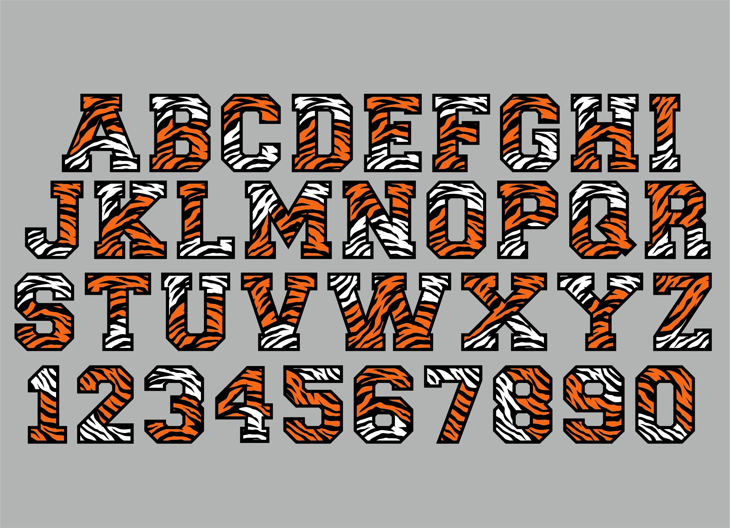Tiger Svg Tiger Font Tiger Alphabet Animal Font Wild | Etsy