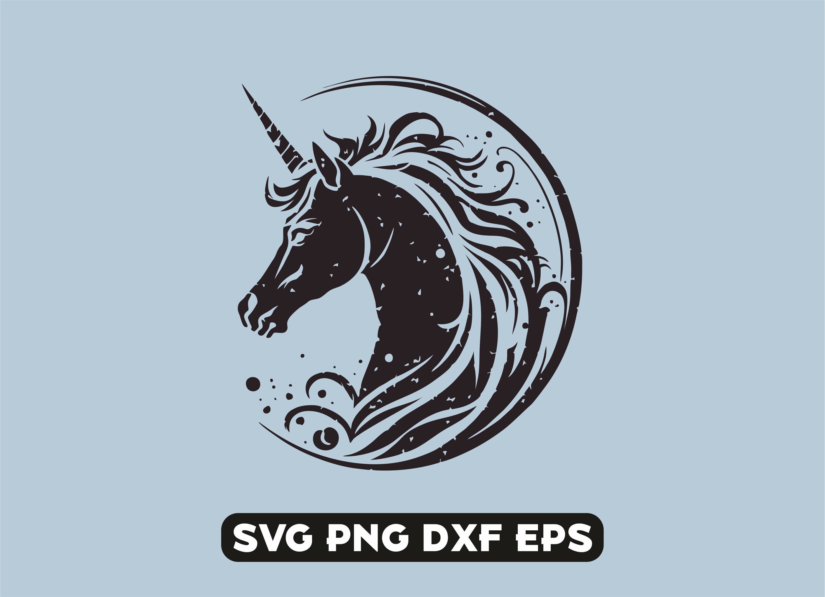 Unicornio svg cabeza de unicornio svg silueta vectorial de - Etsy México