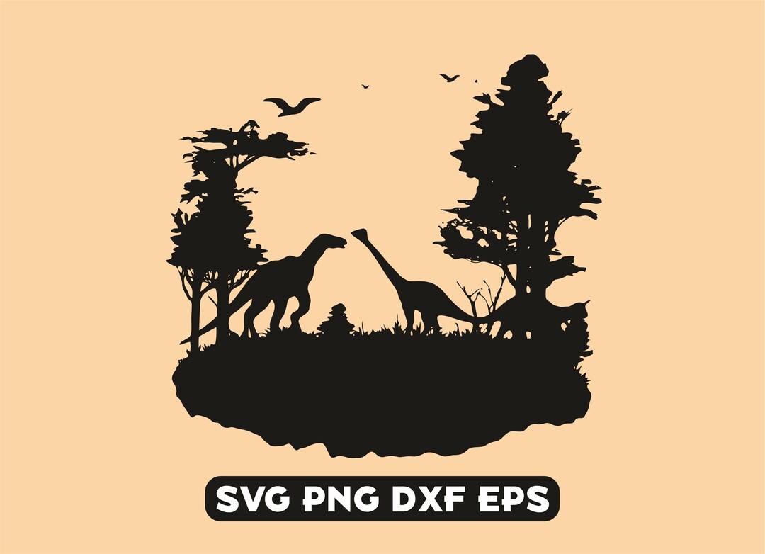 Dinosaur Scene Svg, Dinosaur Svg, Dino Svg, Dino Scene Clipart - Etsy UK