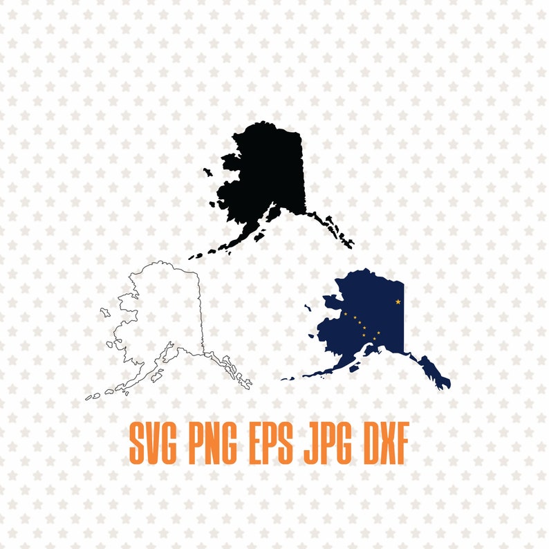 Alaska svg outline vector Alaska state outline silhouette us | Etsy