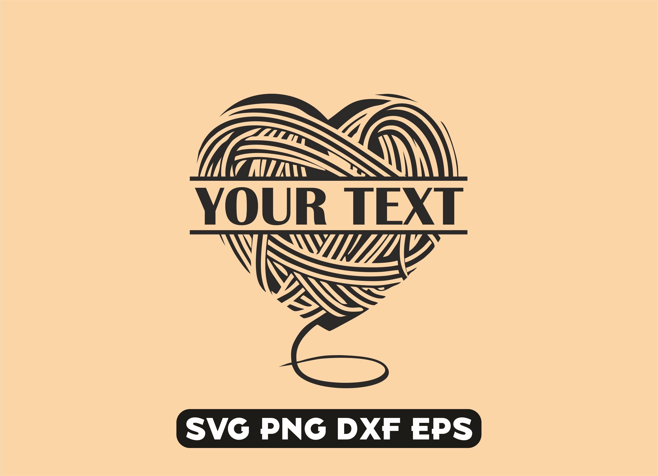 Knitting Monogram, Yarn Ball Svg, Yarn Heart Svg, Knitting Svg, Crochet ...