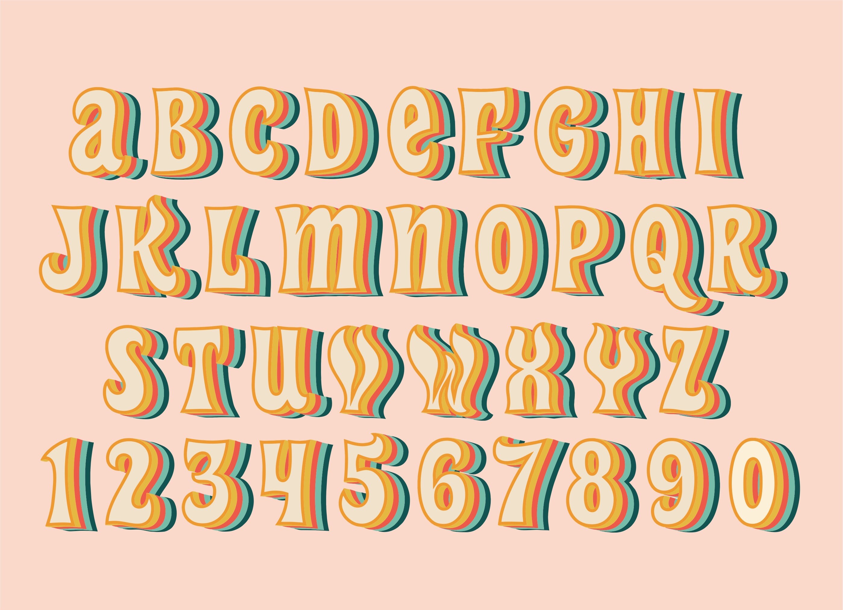 Vintage Font Retro Font Groovy Font 70s Alphabet 80s - Etsy UK