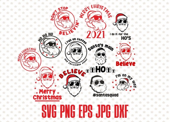 Santa Svg Christmas Svg Cool Santa Claus Funny Christmas | Etsy