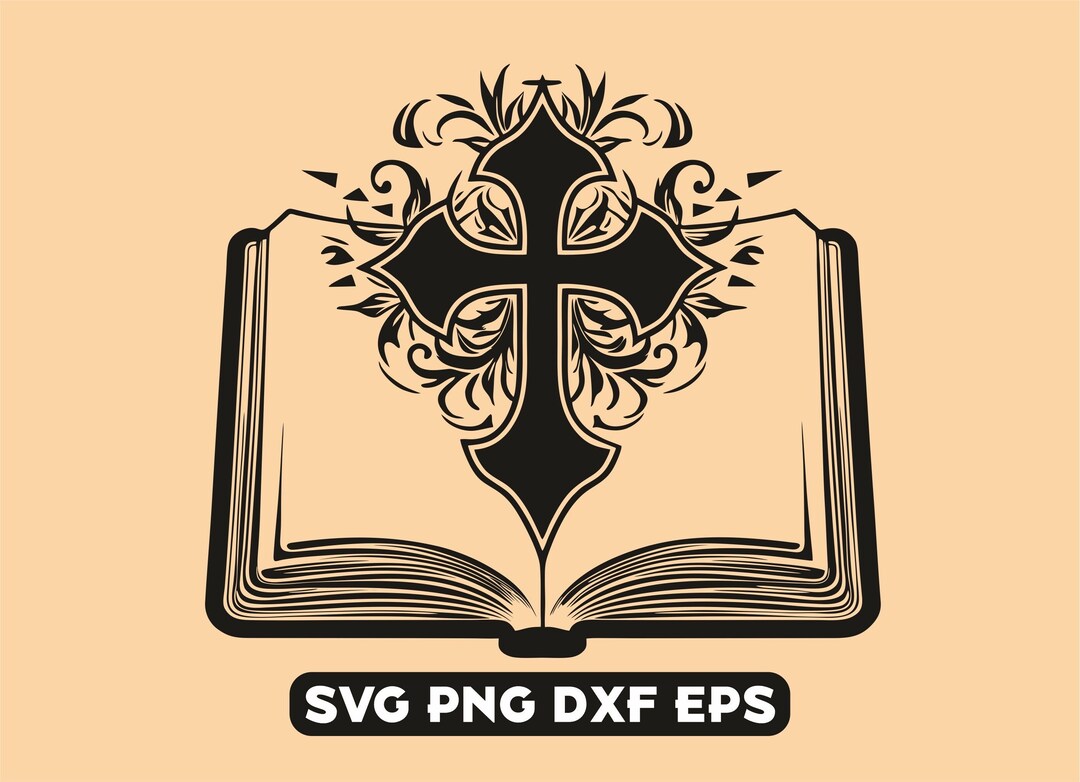 Bible With Cross Svg, Bible Book Svg, Christian Cross Svg, Faith ...