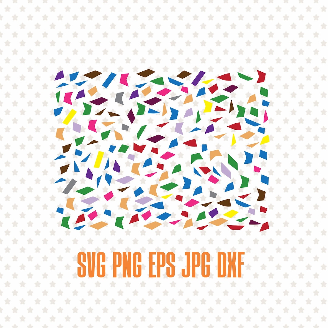 Confetti Svg Cut File, Vector Birthday Confetti Dxf Silhouette, Party ...