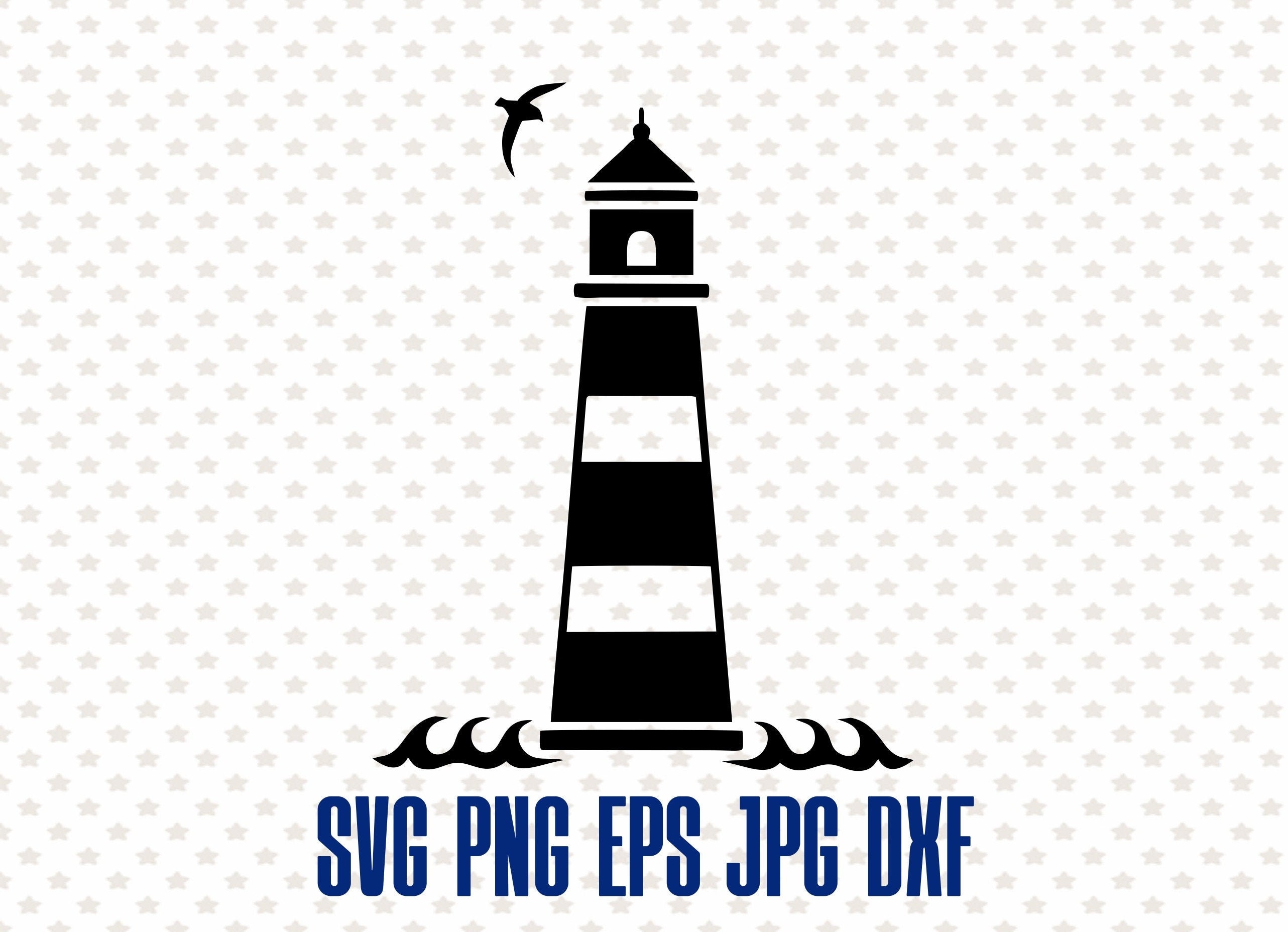 Lighthouse svg vector nautical clipart ocean print | Etsy