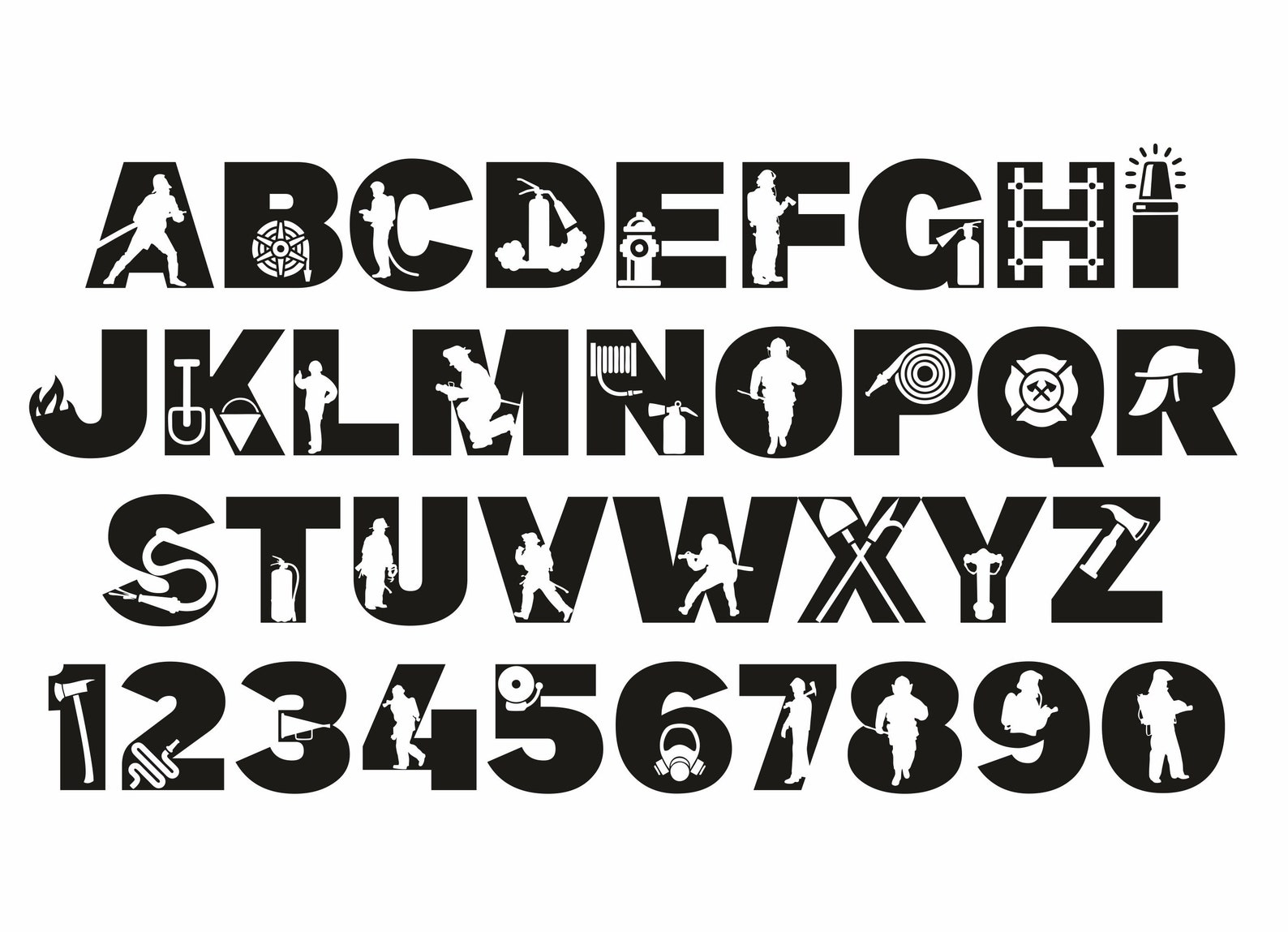 Firefighter Svg Firefighter Font Fireman Svg Fire Dept Svg - Etsy