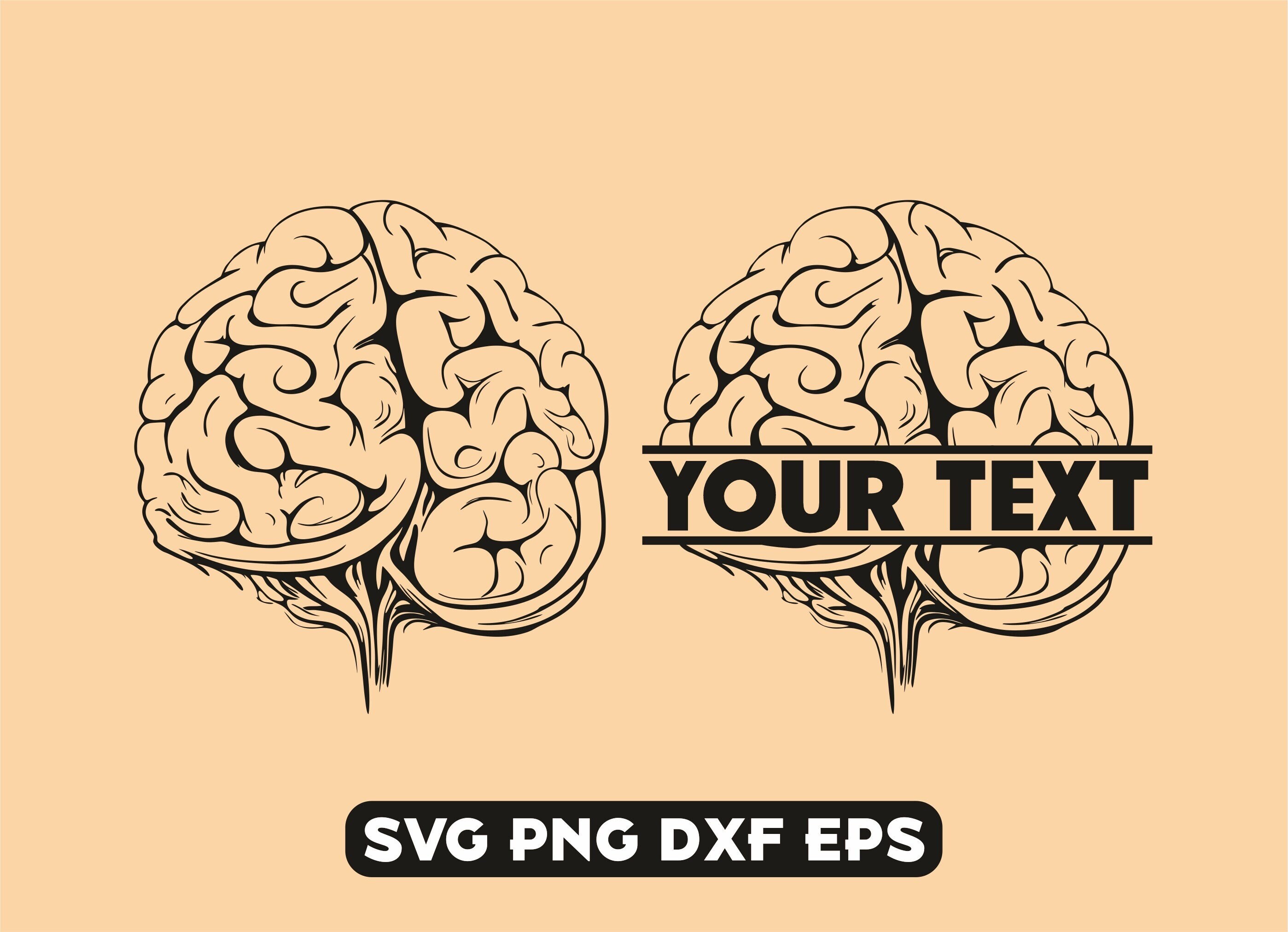 Cerebro humano svg silueta cerebral imágenes prediseñadas de - Etsy México