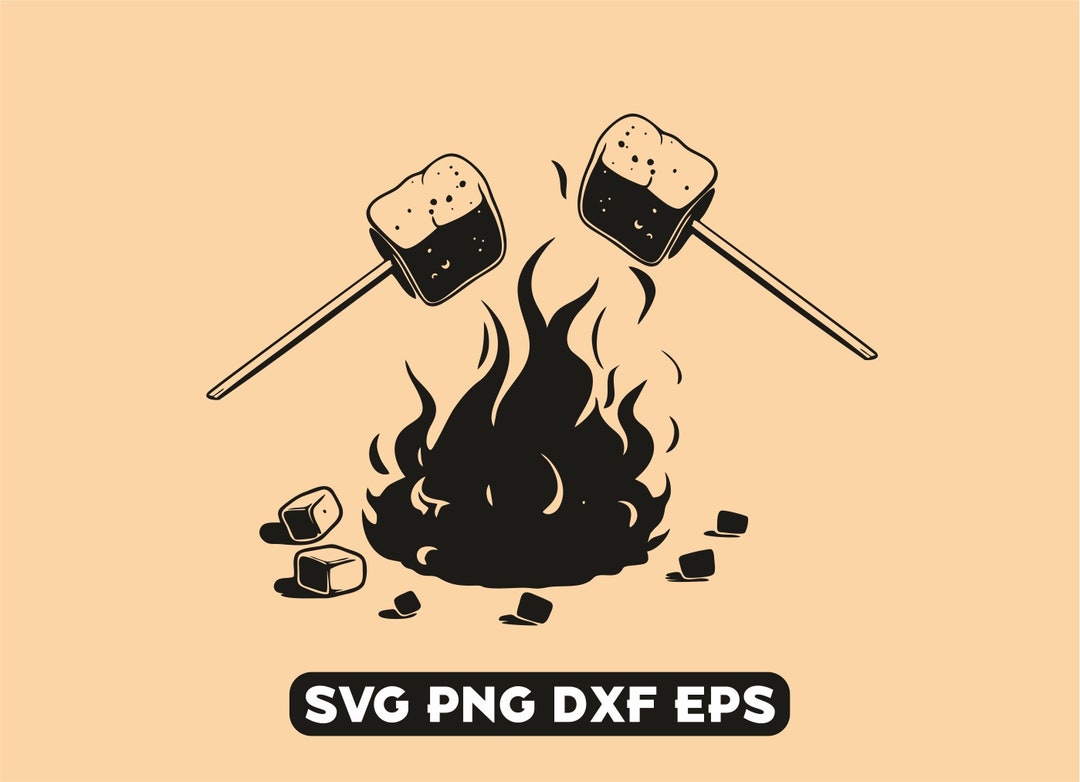 Marshmallow Svg Smore Svg Smores Svg Camping Clipart - Etsy