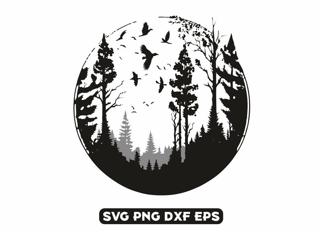 Forest Svg, Tree Line Svg, Forest Emblem, Wild Life Svg, Travel Png ...