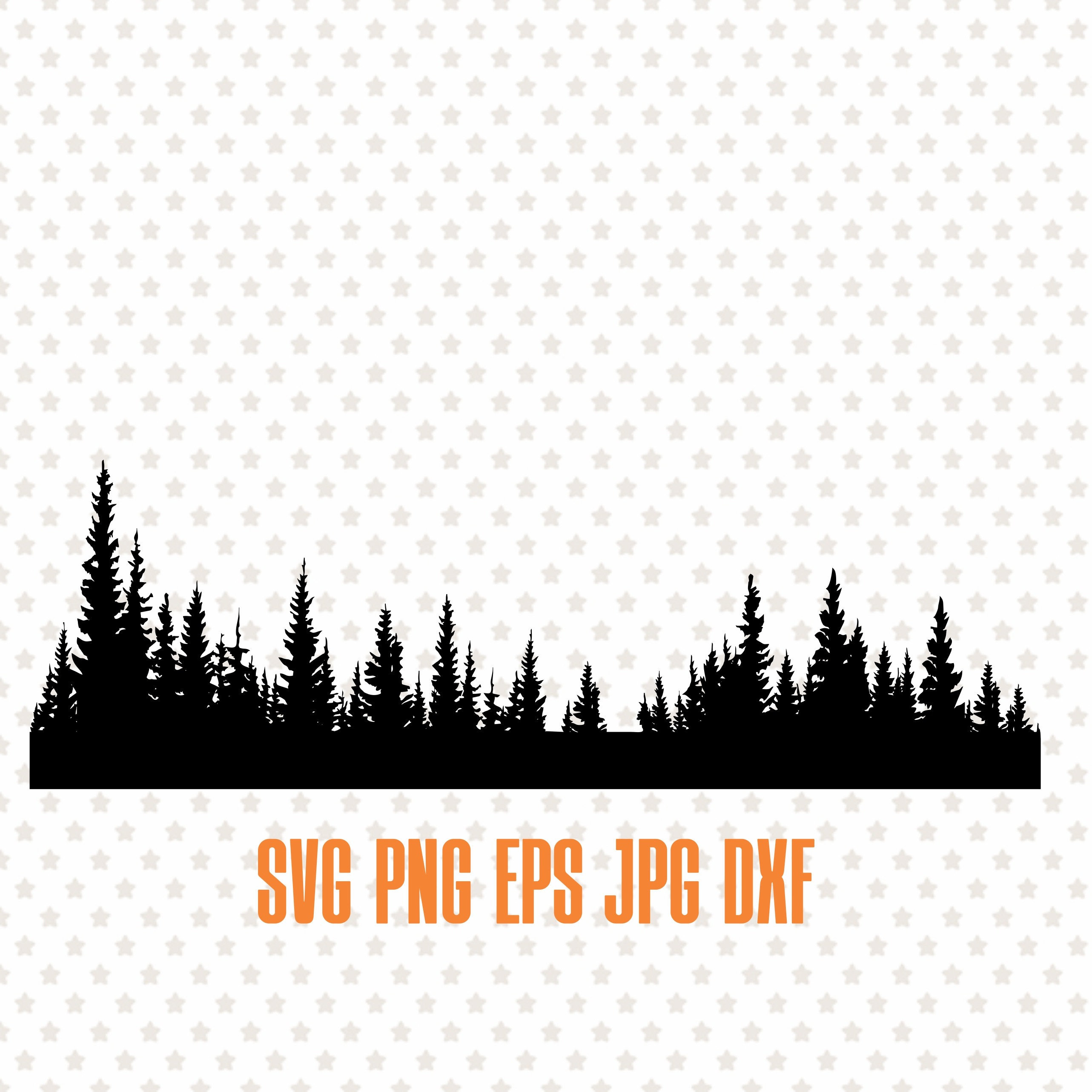 Forest Svg Design Vector Woods Silhouette Camping Mountain - Etsy