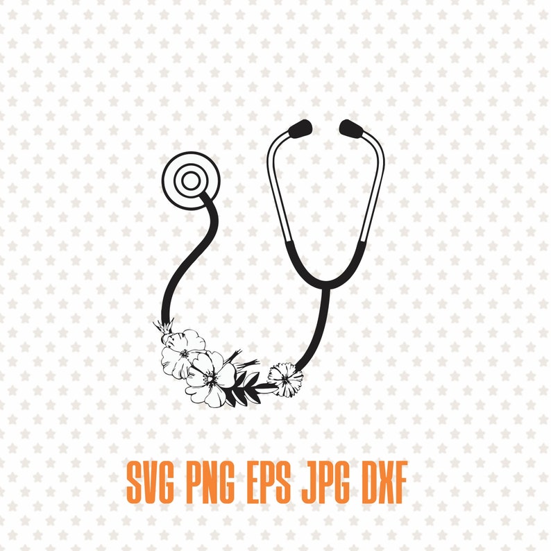 Floral Stethoscope Svg Cut File Medical Stethoscope - Etsy