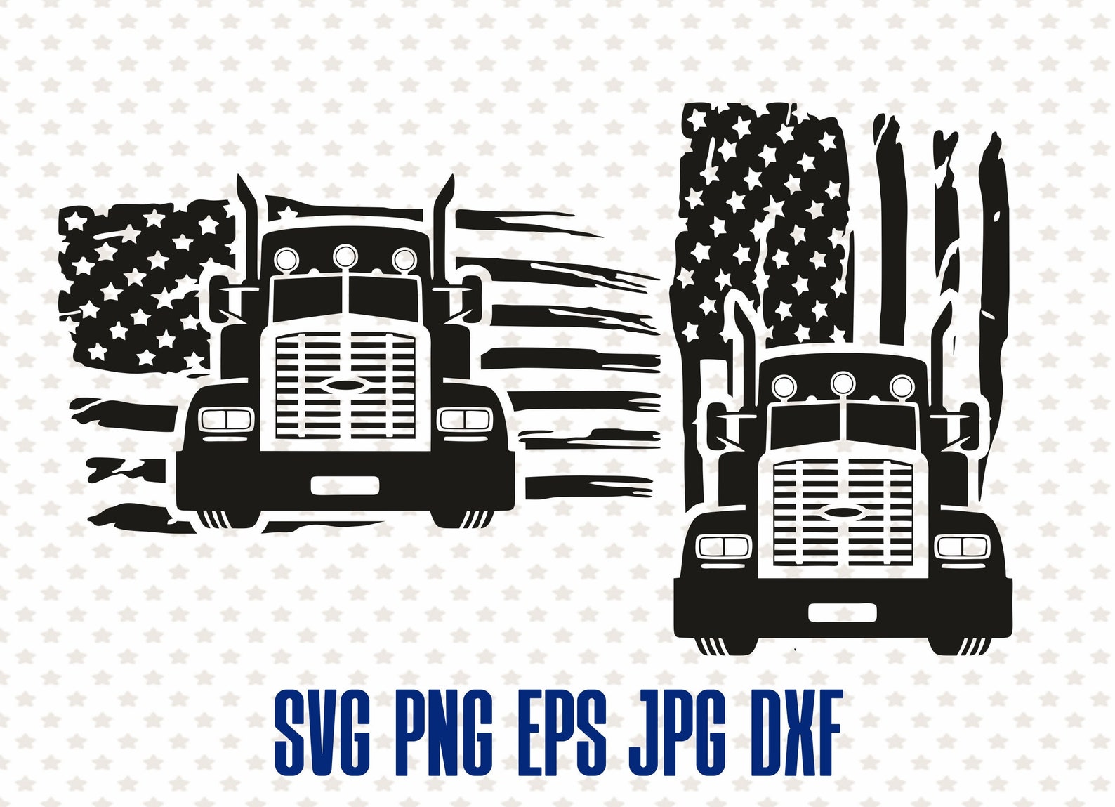 Us Trucker Flag Svg Digital Truck Driver Print Semi Truck | Etsy