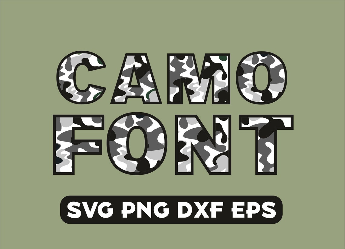 Camouflage Font Army Svg Military Svg Military Font - Etsy Ireland