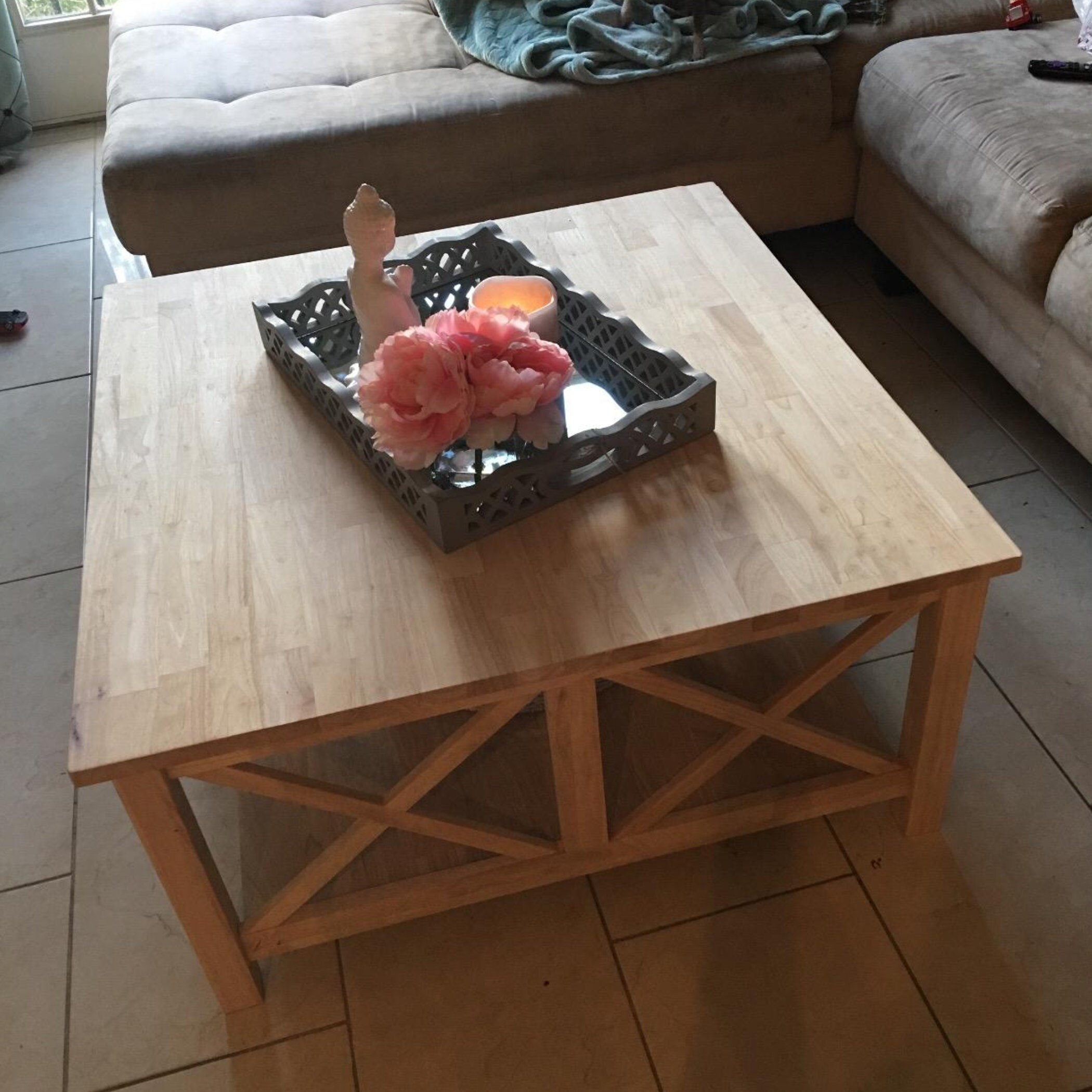 Square Coffee Table Unfinished Coffee Table Living Room Furniture - Etsy