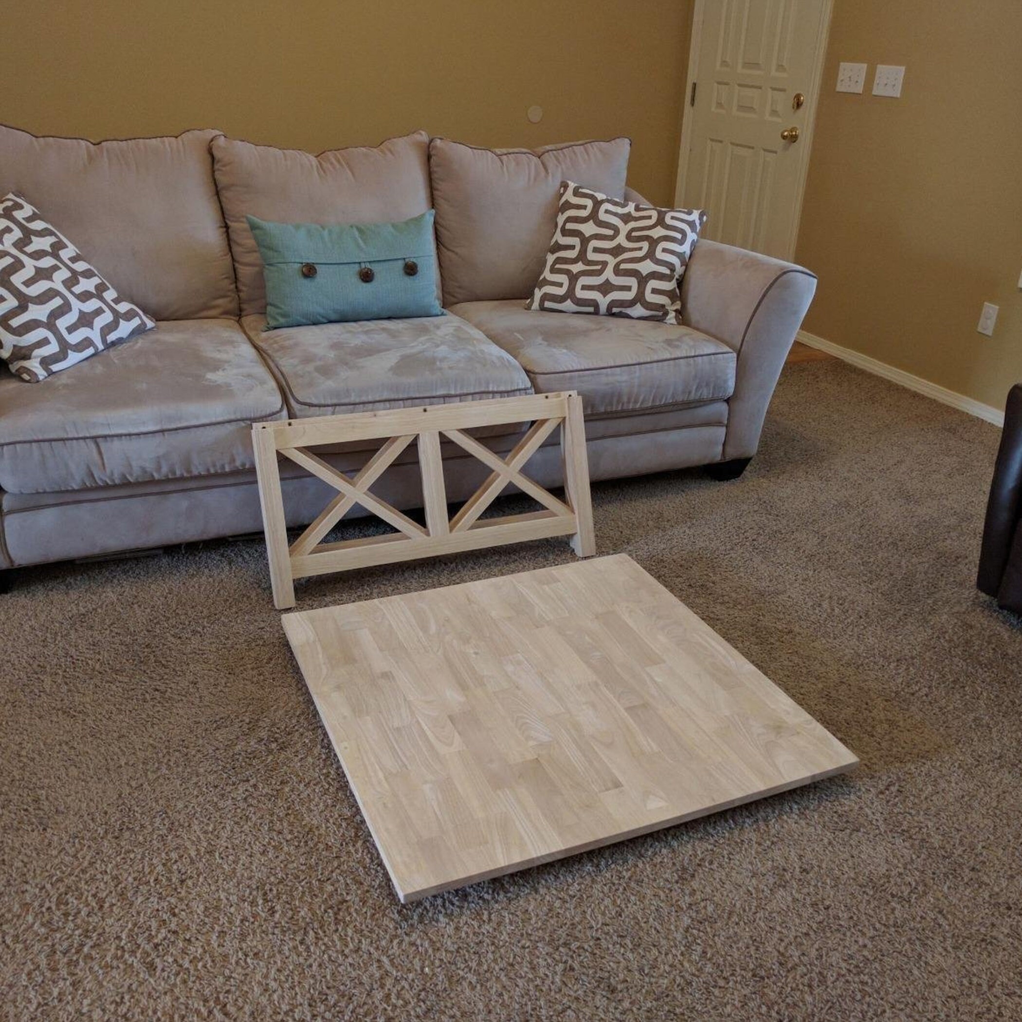 Square Coffee Table Unfinished Coffee Table Living Room Furniture - Etsy