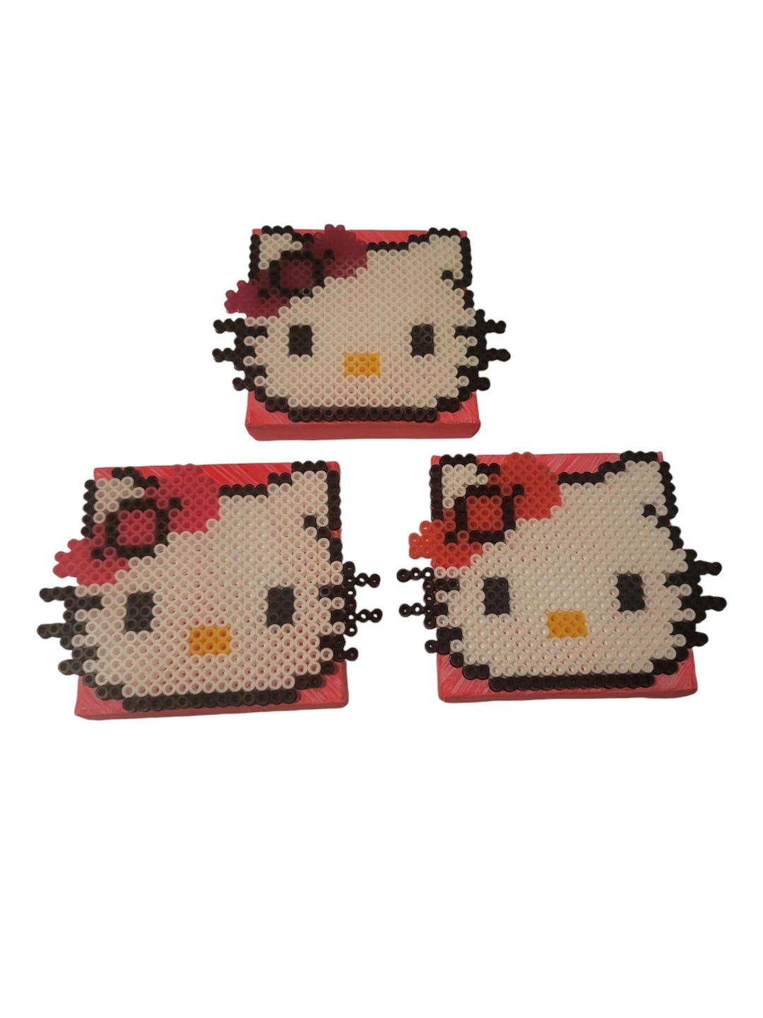 Hello Kitty Perler Sprites on Acrylic Painted Stretched Canvas - Etsy