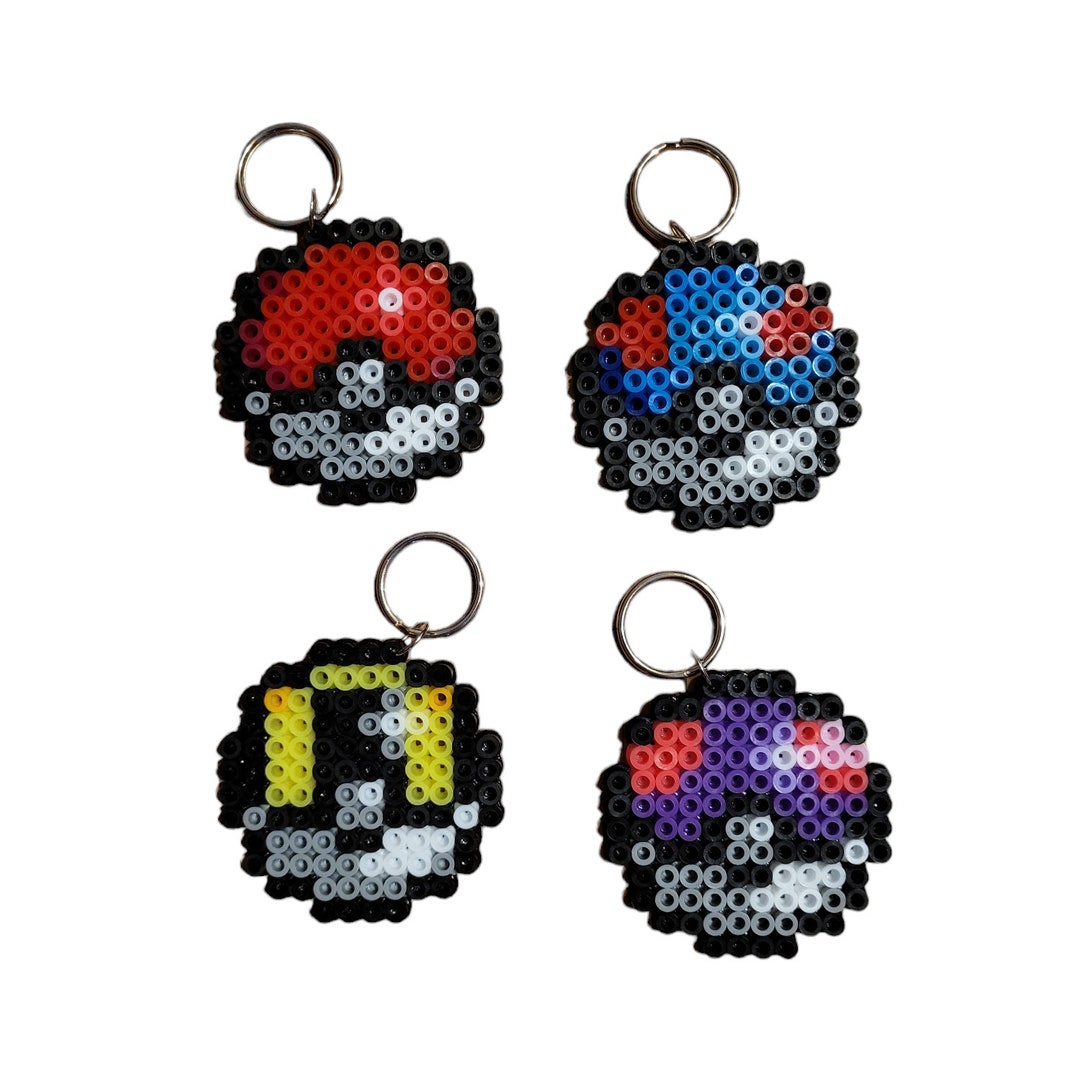 Pokeball Perler Bead Sprite Keychain Great Ball Ultra Ball Master Ball ...