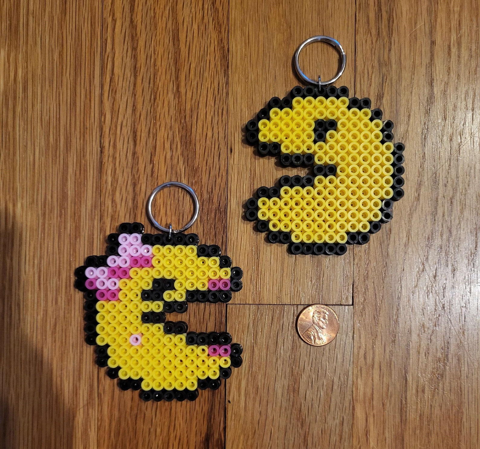Pac-man and Ms. Pac-man Keychain Arcade Perler Bead Sprites - Etsy