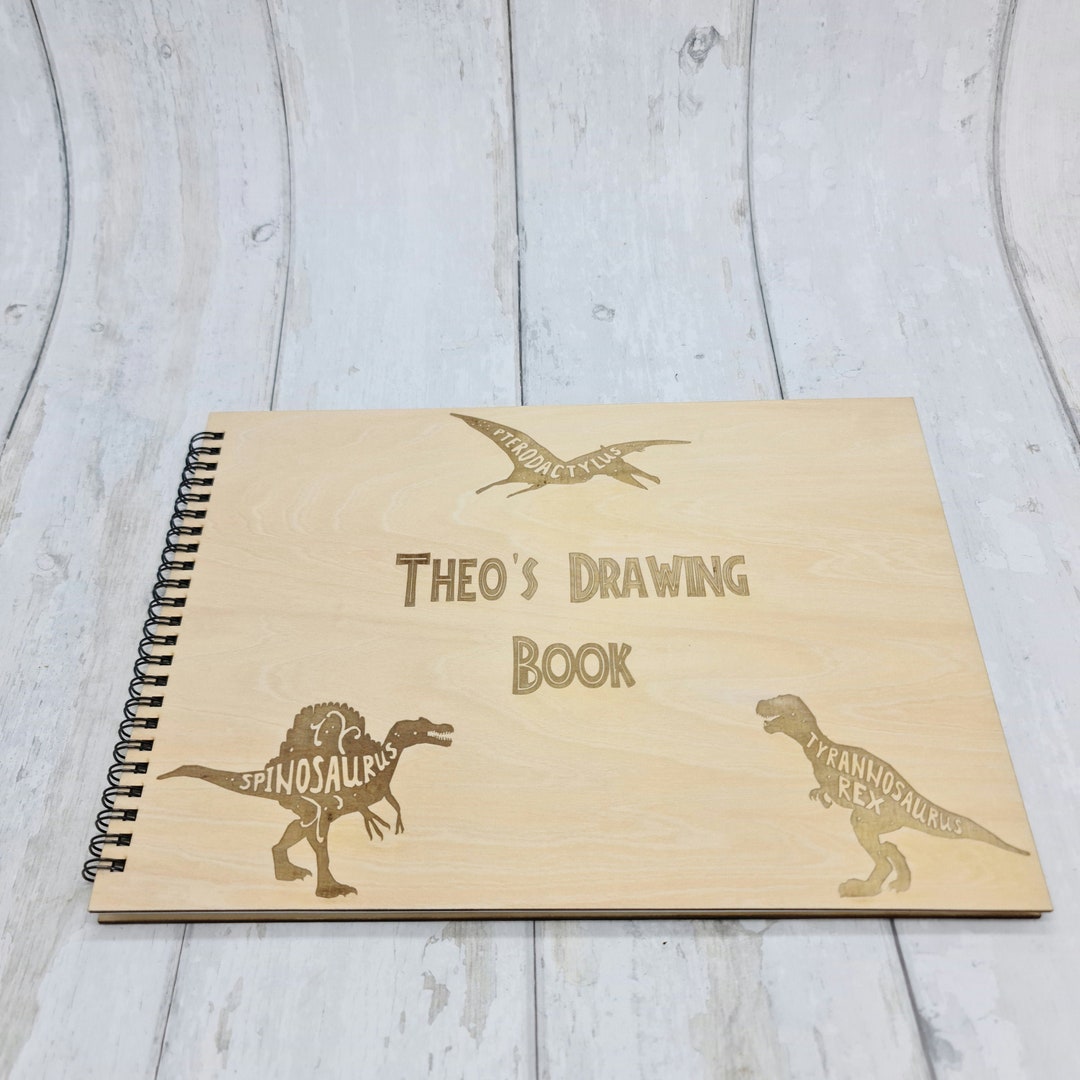 Personalised Dinosaur Drawing Book Sketch Book Childrens - Etsy