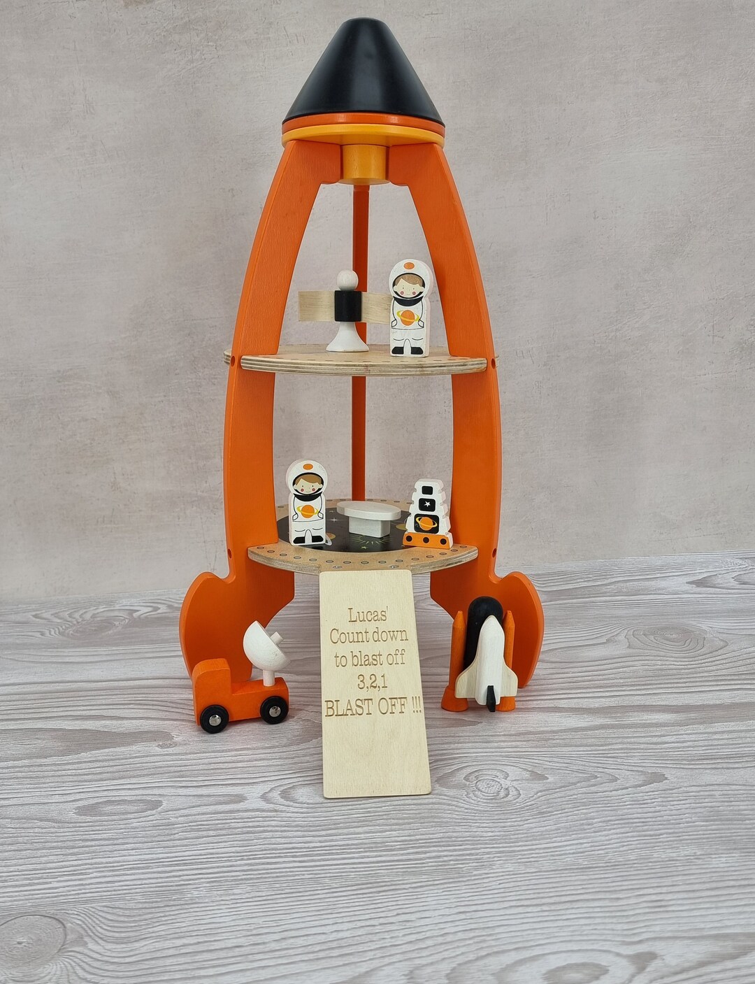 Personalised Wooden Rocket Ship Playset Toddler Toy Space - Etsy