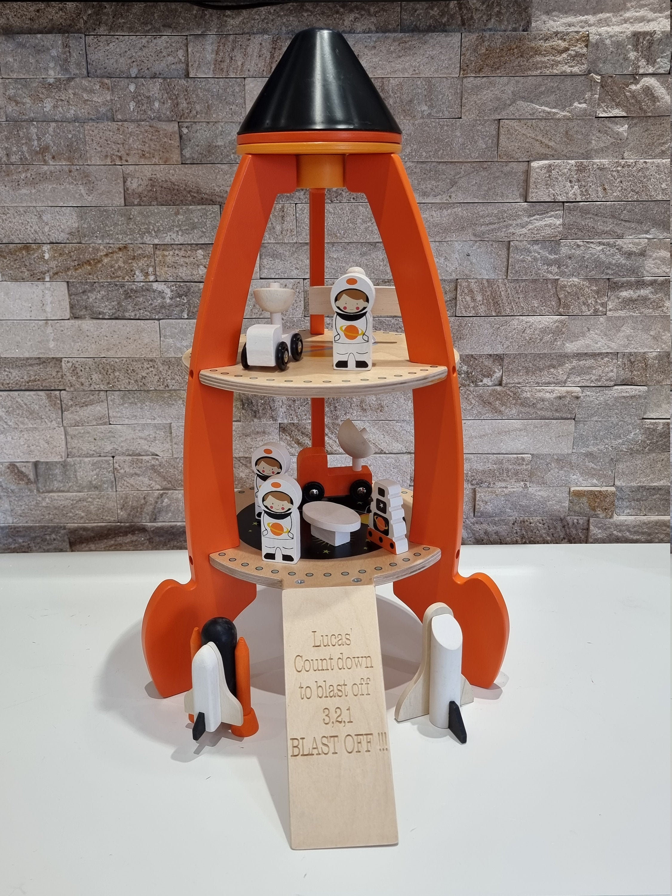 Personalised Wooden Rocket Ship Playset Toddler Toy Space - Etsy
